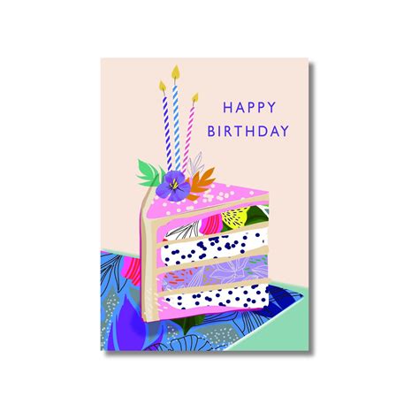 Happy Birthday Cake Greeting Card Confettimyparty