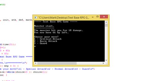 simple text base rpg game in c free source sourcecodester