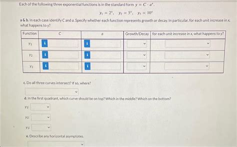 solved each of the following three exponential functions is