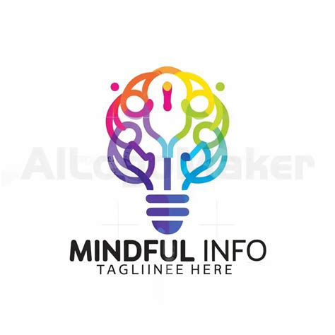 Logo Design For Mindful Info Vibrant Brain Bulb Symbolizing Creativity And Knowledge Ai Logo Maker