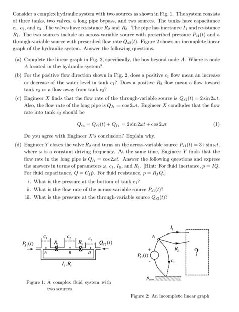 Consider A Complex Hydraulic System With Two Sources
