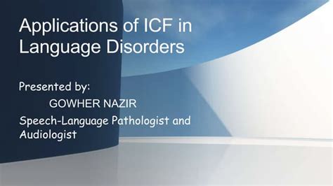 Applications Of Icf In Language Disorders Pptx Brain And Nervous