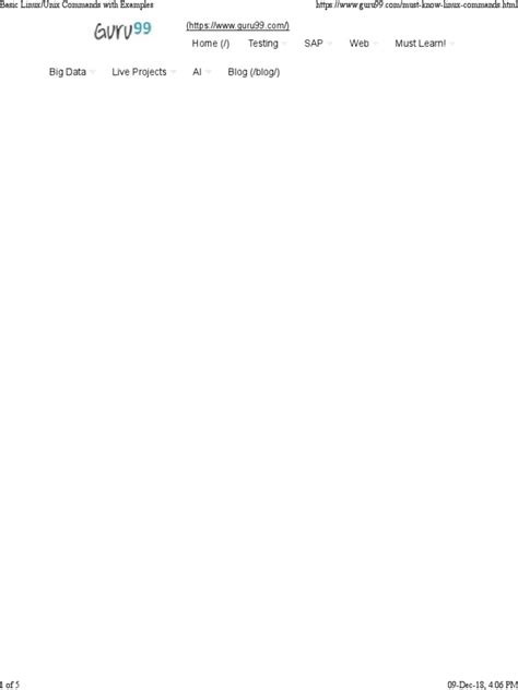 Basic Linux Unix Commands With Examples Pdf Computer File Linux