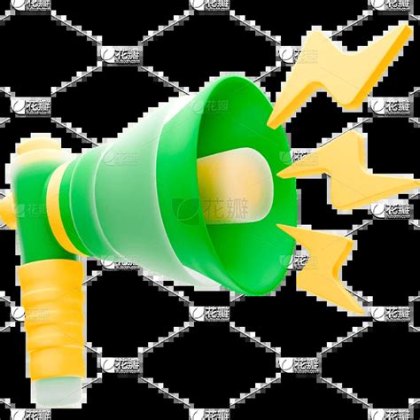 促销通用3d立体c4d磨砂喇叭元素素材 花瓣网