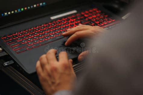 Laptop Screen With Lines Of Code Programmer Writes An Application In