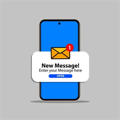 Premium Vector New Message Notification Concept On Realistic Smartphone Mockup New Email Pop Up