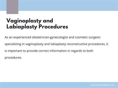 Vaginoplasty And Labiaplasty Procedures Pdf