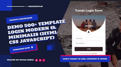 Demo 500 Template Login Modern And Minimalis Html Css Javascript Dailyapps Youtube