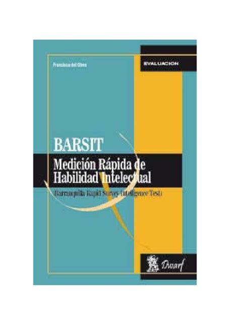 Test De Barsit Manual[1] Validez Estadísticas Adultos
