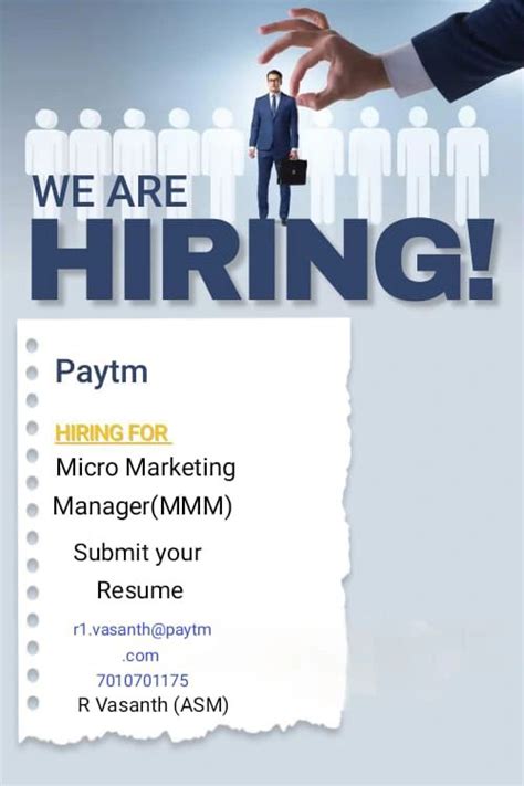 Vasanth R On Linkedin Hi We Are Hiring For The Post Of Micro Marketing