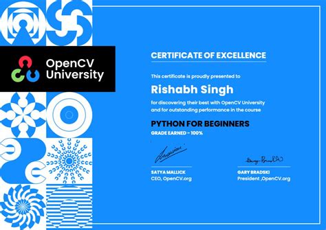 Finished Python Course At Opencv Rishabh Singh Posted On The Topic Linkedin