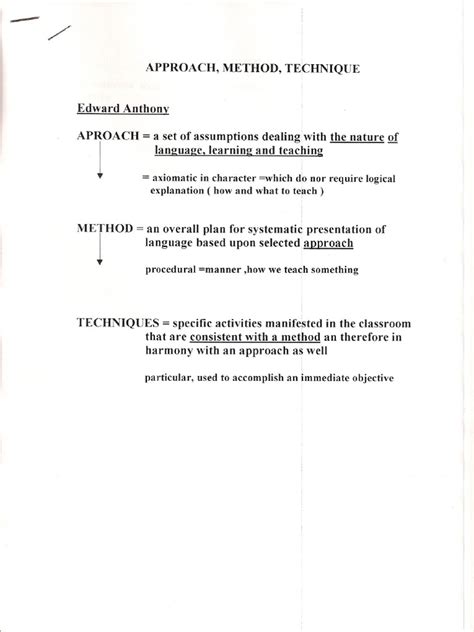 Approach Method Technique Pdf Language Education Learning