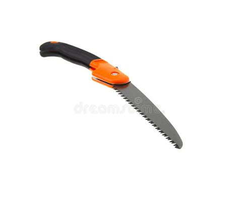 Folding Hacksaw On Isolated White Background Stock Image Image Of Profession Teeth 222303209