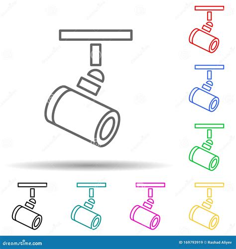 Ceiling Spot Multi Color Style Icon Simple Thin Line Outline Vector Of Spotlight Icons For Ui