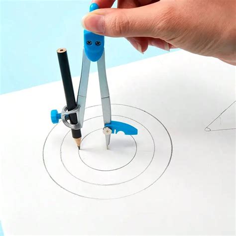 10pcs Student Geometry Compasses Set With Storage Box Rulers Protractor