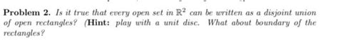 solved problem 2 is it true that every open set in r2 can