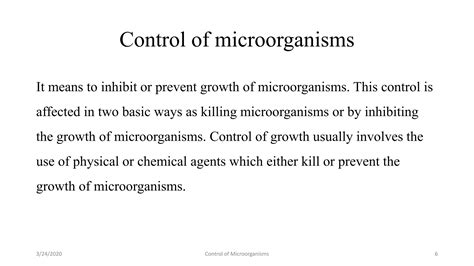 Microbiology Control Of Microorganisms Pptx