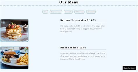 Restaurant Delete Edit Button React Practice Codesandbox