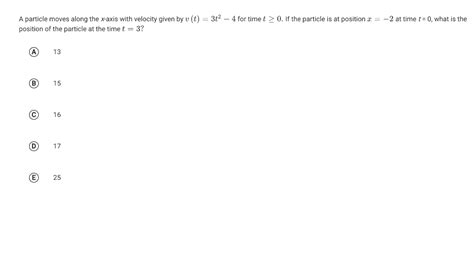 Solved A Particle Moves Along The X Axis With Velocity Given Chegg