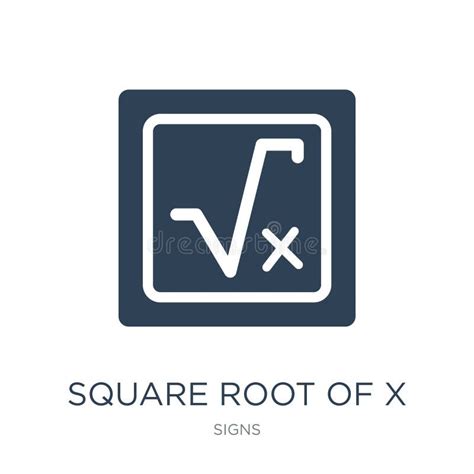Square Root Of X Icon In Trendy Design Style Square Root Of X Icon Isolated On White Background