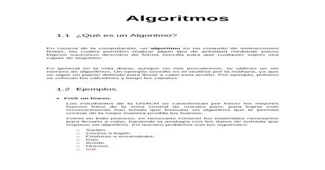 algoritmos · pdf filealgoritmos 1 1 ¿qué es un algoritmo en ciencia
