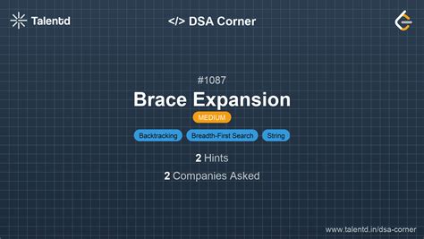 1087 Brace Expansion Medium Dsa Corner Talentd