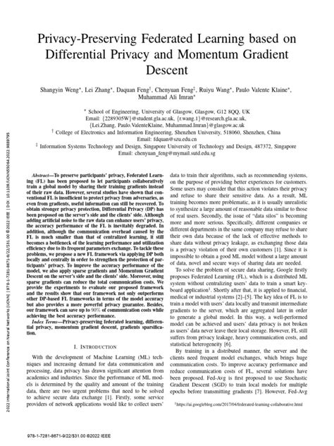 Privacy Preserving Federated Learning Based On Differential Privacy And