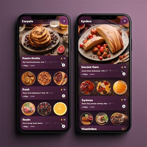 premium ai image mobile app design of food and beverage recipe