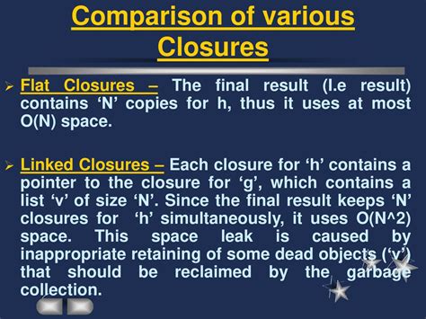 closure representations in higher order programming languages ppt