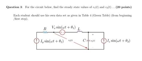 solved question 3 for the circuit below find the steady