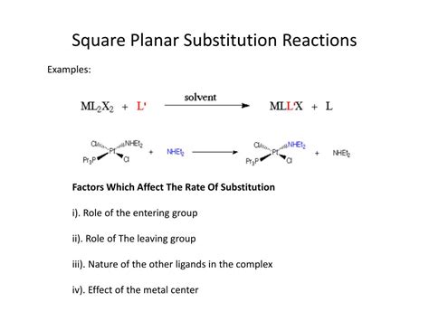 Ppt Ligand Substitution Reactions Powerpoint Presentation Free