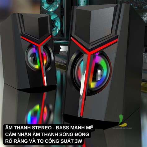 Mua Loa vi tính DX19 Loa máy tính mini để bàn kết nối có dây tích hợp đèn LED RGB ấn tượng
