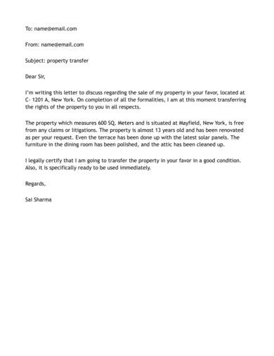 Ownership Transfer Letter 10 Examples Format Pdf