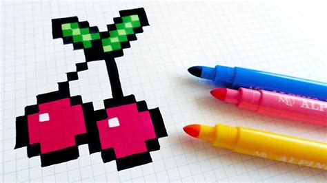Handmade Pixel Art How To Draw Cherries Pixelart YouTube