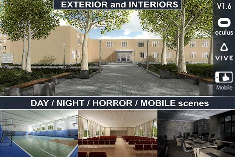 School Scene 3d Urban Unity Asset Store