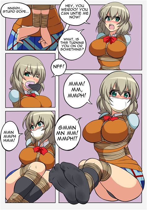 Rule 34 Angry Arms Behind Back Binbougami Ga Blush Bondage Bound Cute Dialogue Feet Feet Tied