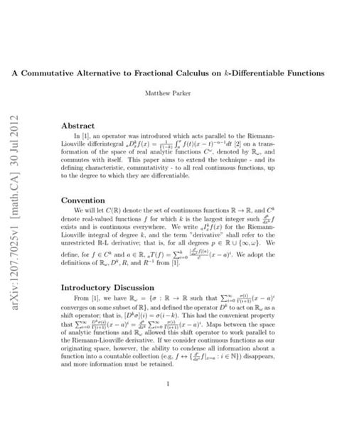 A Commutative Alternative To Fractional Calculus On K Differentiable