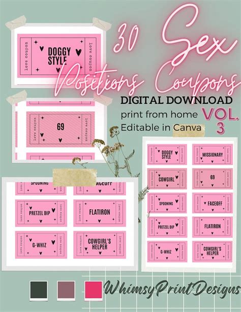 Sex Coupon Book Printable Sex Positions Naughty Age 18 Adult Content Naughty T Bachelorette