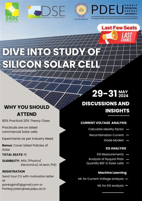 Solarenergy Workshop Siliconsolarcell Practicallearning Theory Experimentaltraining
