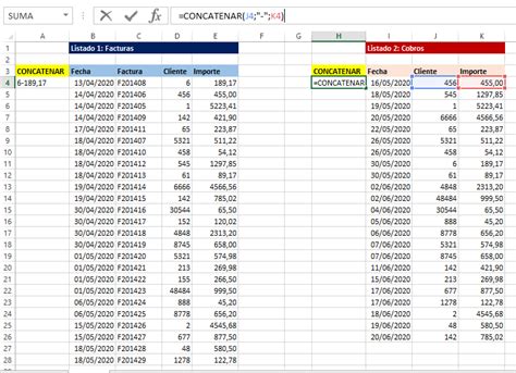 Usar La Función Concatenar Con Buscarv Para Comparar Dos Listados Buscarv