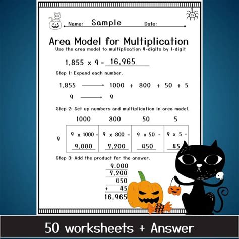 Halloween Math Multiplication Strategies Area Model Multiplication 4x1