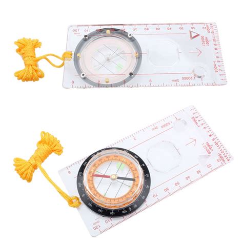 Hiking Protractor Camping Compass Ruler Magnifier Grandado