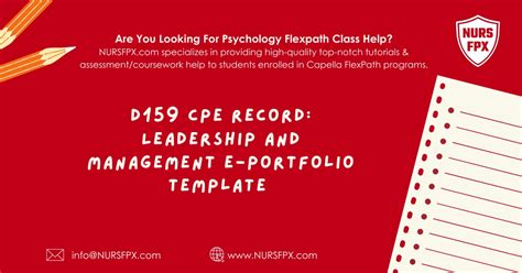 D159 Cpe Record Leadership And Management E Portfolio Template
