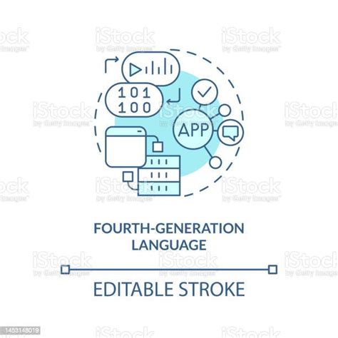 Fourthgeneration Programming Language Turquoise Concept Icon Stock Illustration Download Image