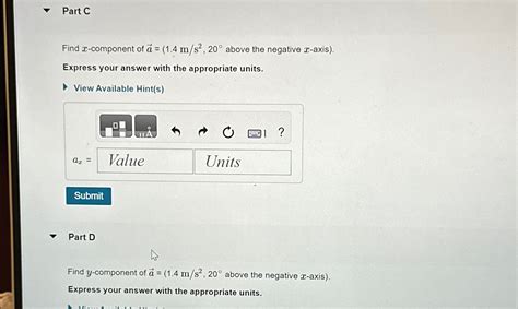 Solved Part Cfind X Component Of Above The Negative X Axis