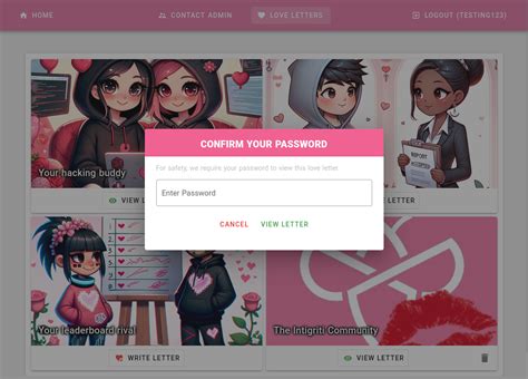 intigriti february ctf challenge love letter storage · stealthcopter