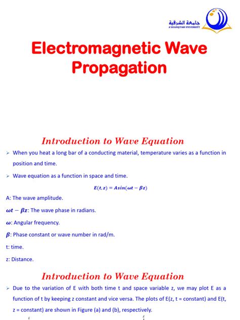 Lecture Em Wave Propogation Pdf Waves Wavelength