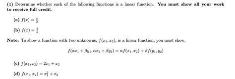 Solved 1 Determine Whether Each Of The Following Functions