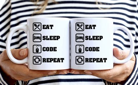 Amazon Retreez Funny Mug Eat Sleep Code Repeat Programmer Software Engineer Oz Ceramic