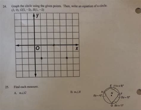 Solved Graph The Circle Using The Given Points Then Chegg
